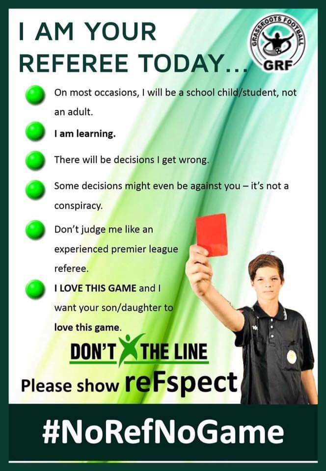 Be Kind. Support our Referee’s. – LNJSA